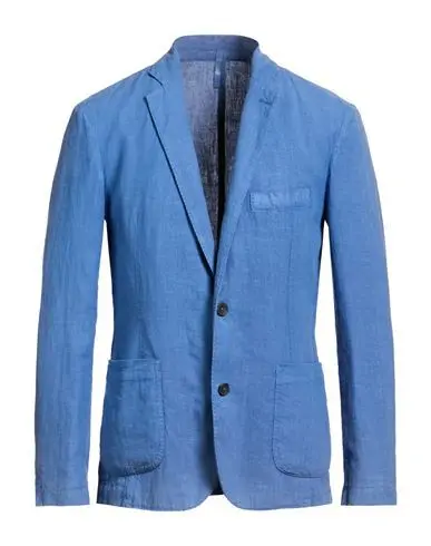 120% Lino Linen Single-breasted Blazer - Blue