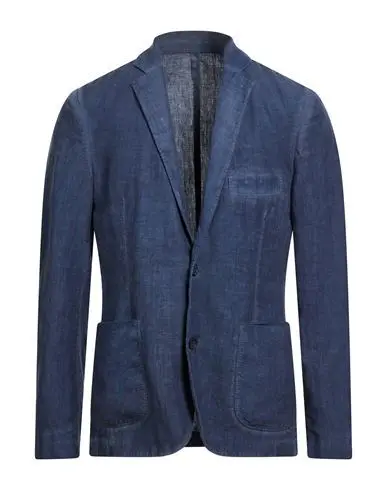 120% Lino Linen Single-breasted Blazer - Navy