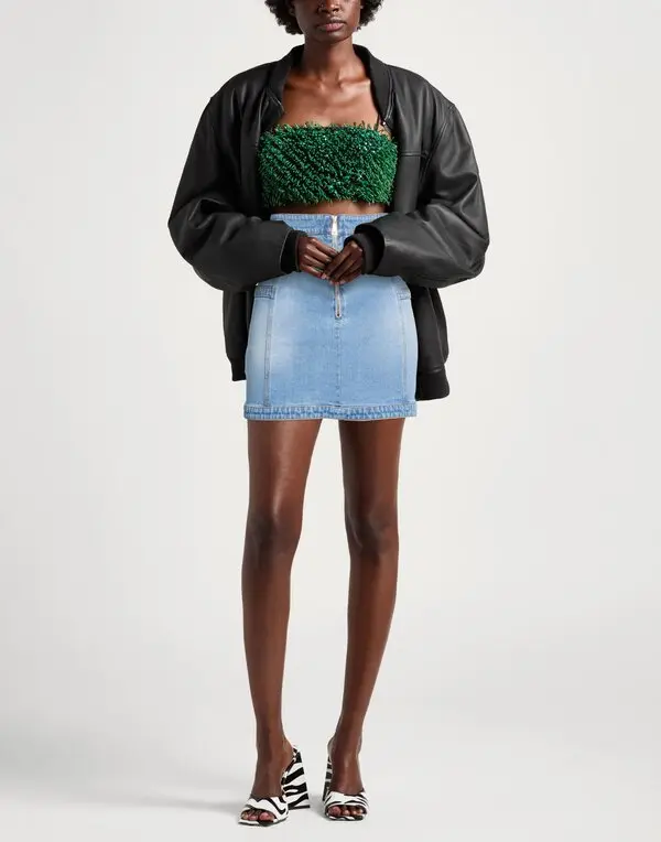 Versace Denim Flared Mini Skirt