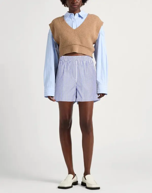 Rag & Bone Striped Cotton Shorts - Blue