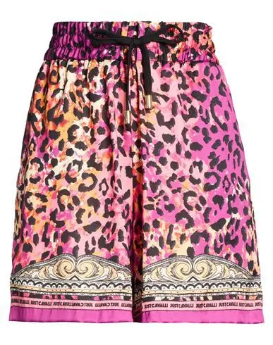 Just Cavalli Leopard-print Satin Shorts - Purple