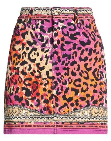 Just Cavalli Flared Denim Mini Skirt - Orange