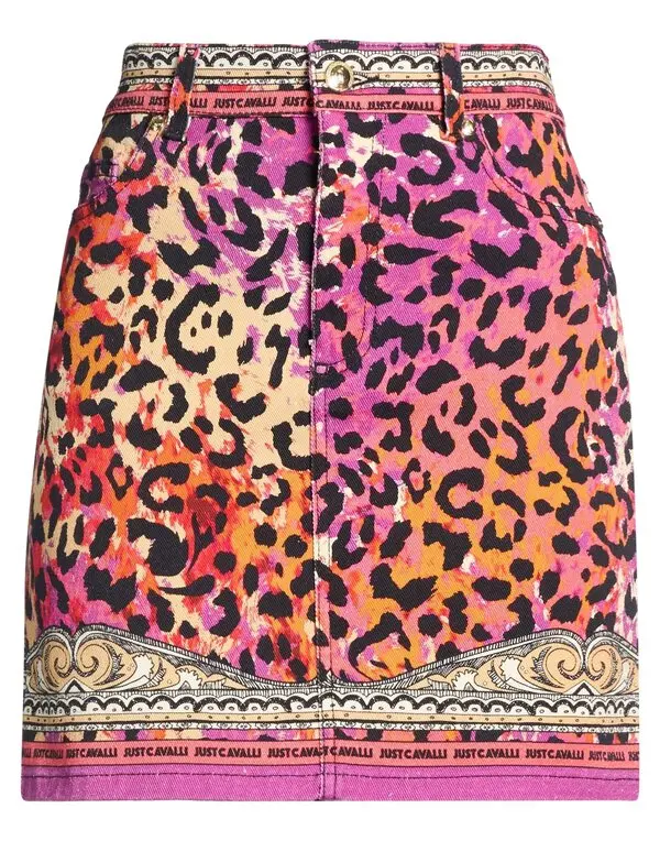 Just Cavalli Flared Denim Mini Skirt