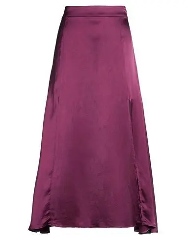 Officine Générale Midi Flared Satin Skirt - Plum