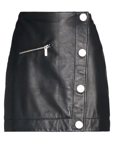 Armani Exchange Mini Ovine Leather Wrap Skirt - Black