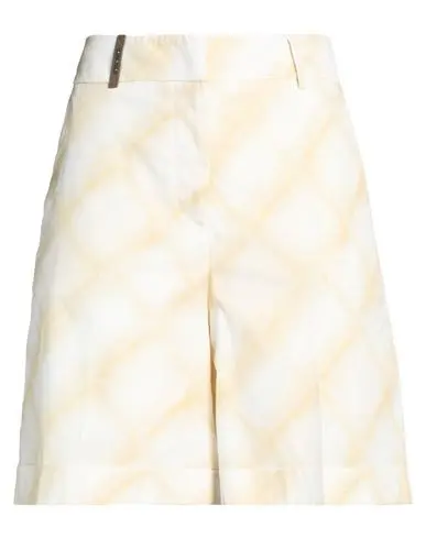 Peserico Cotton Tie-dyed High Waisted Shorts - Yellow
