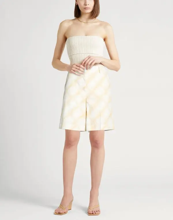 Peserico Cotton Tie-dyed High Waisted Shorts - Yellow