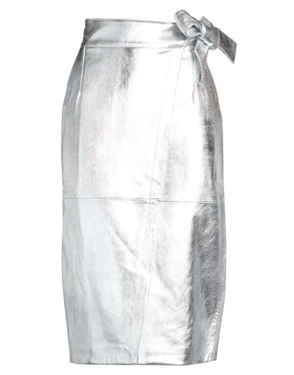 Ba&sh Midi Lambskin Wrap Skirt