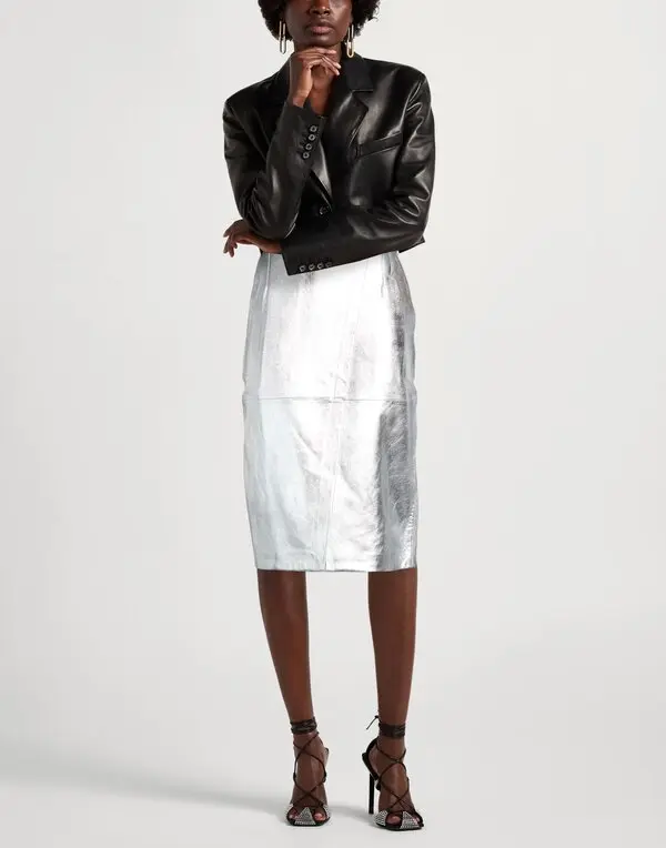Ba&sh Midi Lambskin Wrap Skirt
