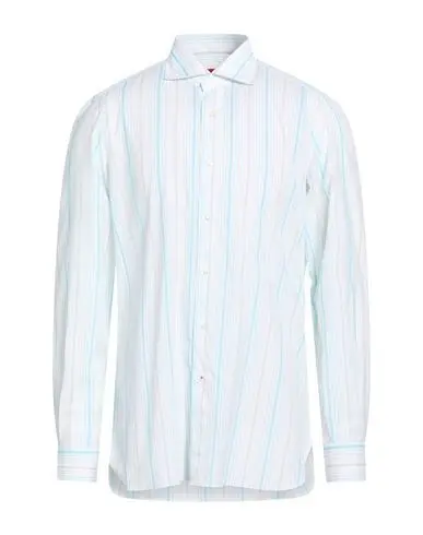 Isaia Shirt Size Cotton - Turquoise