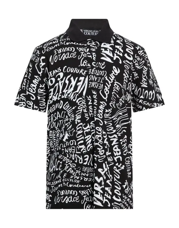 Versace Polo Shirt Size Cotton, Polyester, Polyamide - Black