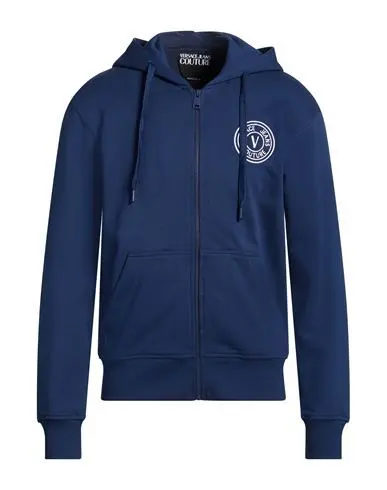 Versace Cotton Terry Zip-up Hoodie - Navy