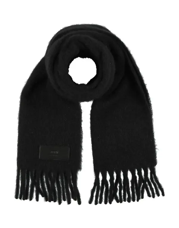 AMI Paris Scarf Alpaca Wool, Polyamide - Black