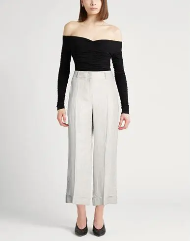 Peserico Wide Leg Linen Pants - Grey