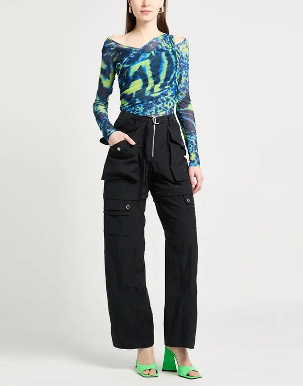 Versace Long Sleeve Tulle Animal Print Top