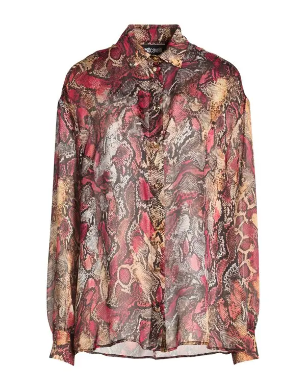 Just Cavalli Snakeskin Print Organza Shirt