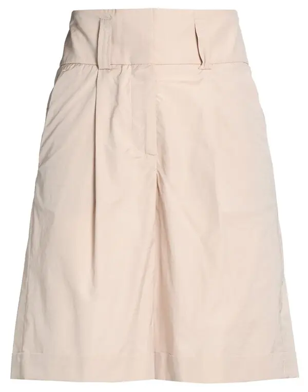Peserico Solid High-waisted Shorts - Beige