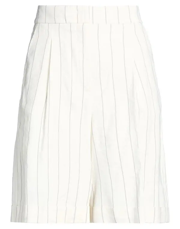 Peserico Striped High-waisted Shorts