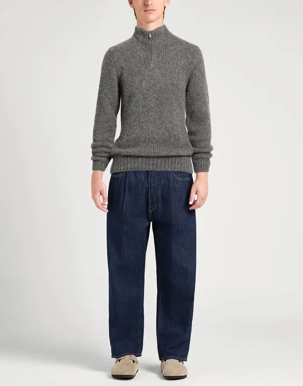 Eleventy Cashmere, Alpaca Wool, And Silk Half-zip Sweater - Grey