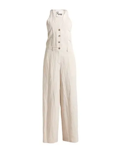 Peserico Viscose And Linen Jumpsuit - Beige