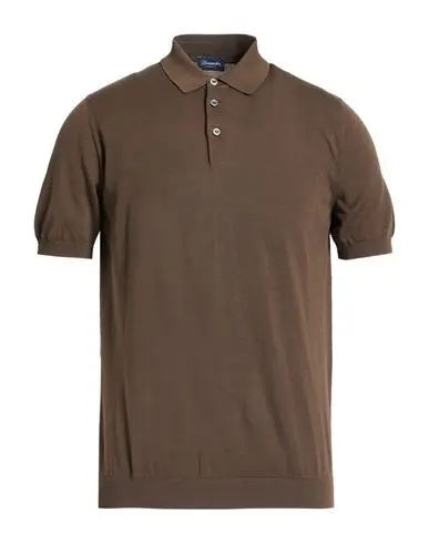 DRUMOHR Cotton Knit Short Sleeve Sweater - Brown
