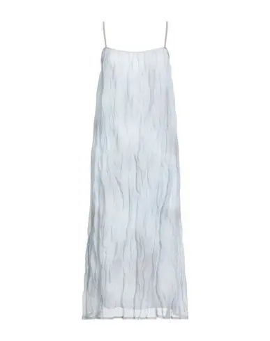 Peserico Midi Dress In Cotton, Metallic Fiber, And Viscose - Sky Blue