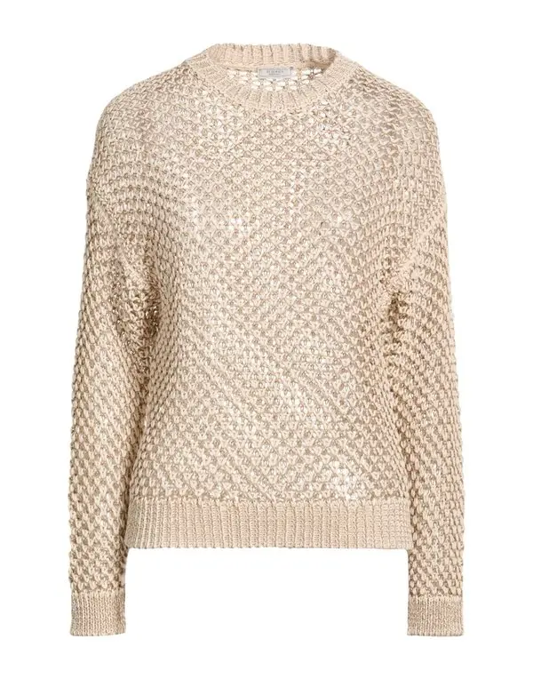 Peserico Bronze Crochet-knit Sweater