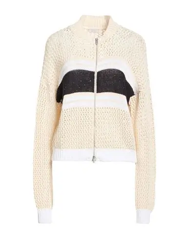 Peserico Cotton Cardigan With Sequins - Beige