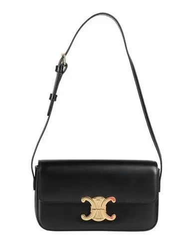 Celine Leather Flap Bag - Black