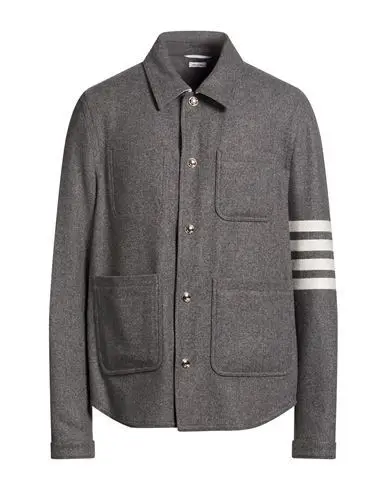 Thom Browne Wool And Cashmere Blend Overshirt - Grey