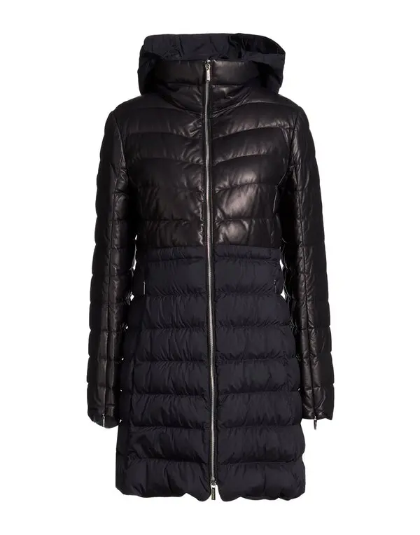 MOORER Padded Two-tone Leather Coat