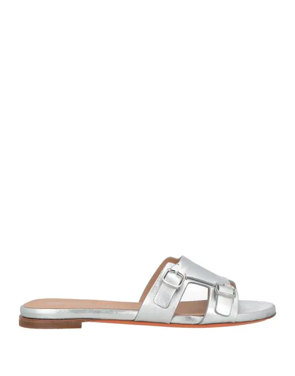 Santoni Leather Sandals - Silver
