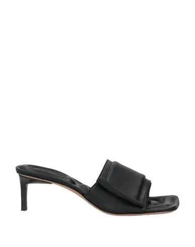 Jacquemus Chocolate Leather Slide Sandals With Spike Heel