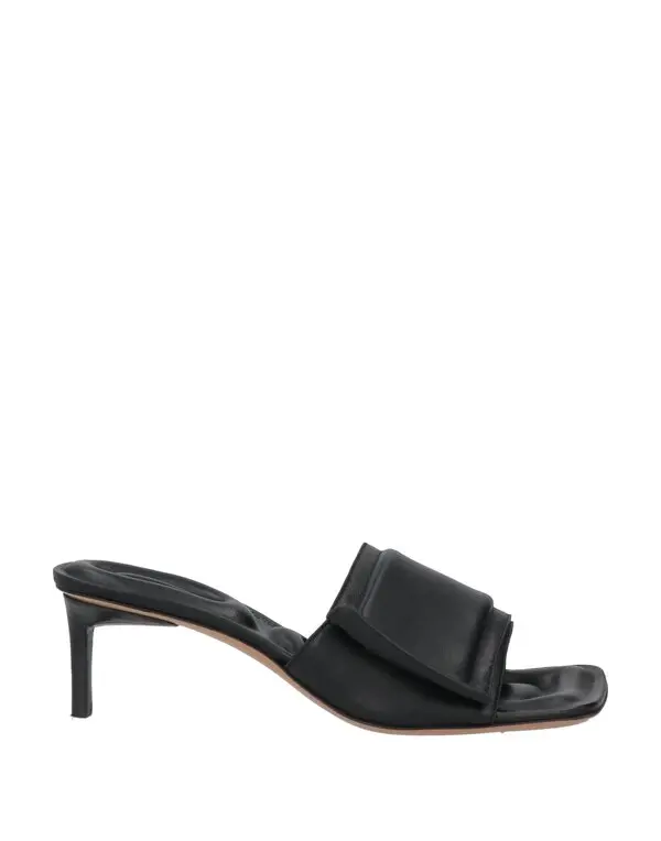 Jacquemus Chocolate Leather Slide Sandals With Spike Heel