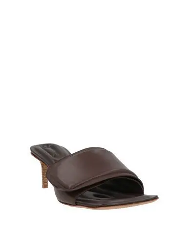 Jacquemus Chocolate Leather Slide Sandals With Spike Heel