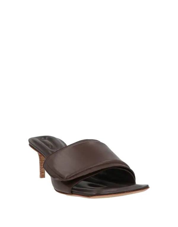 Jacquemus Chocolate Leather Slide Sandals With Spike Heel