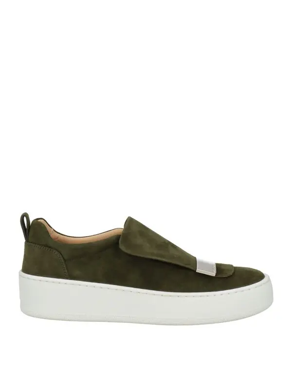 SERGIO ROSSI Military Leather Sneakers - Green