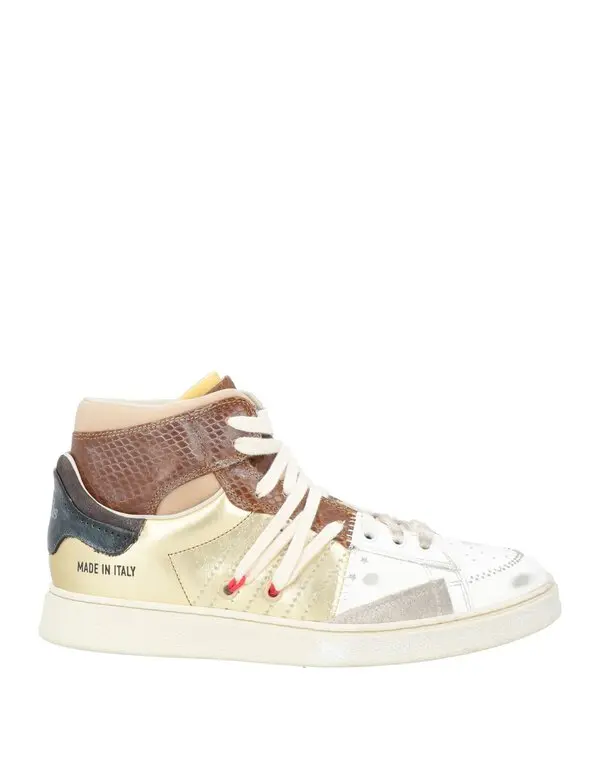 HIDNANDER Leather High-top Sneakers - White