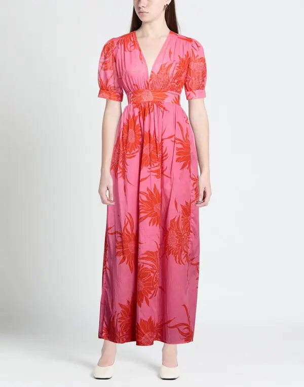 Pinko Cotton Maxi Dress With Floral Design