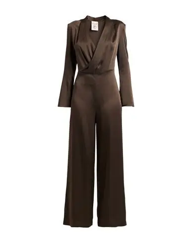 SEMICOUTURE Satin Jumpsuit - Brown