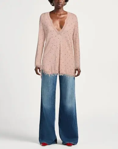 Zadig&Voltaire Sweater In Cashmere With Crystals And Fringe