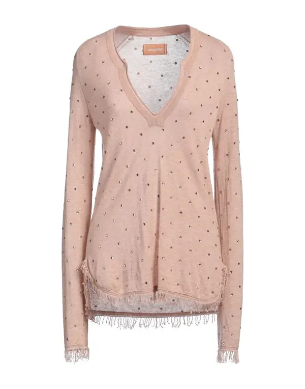 Zadig&Voltaire Sweater In Cashmere With Crystals And Fringe