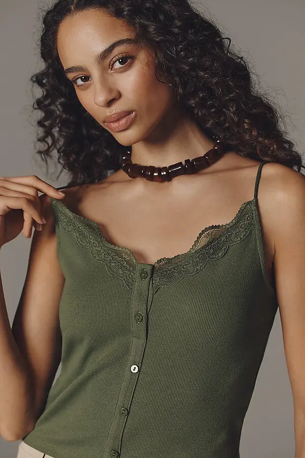 Anthropologie Lace Trim Cami