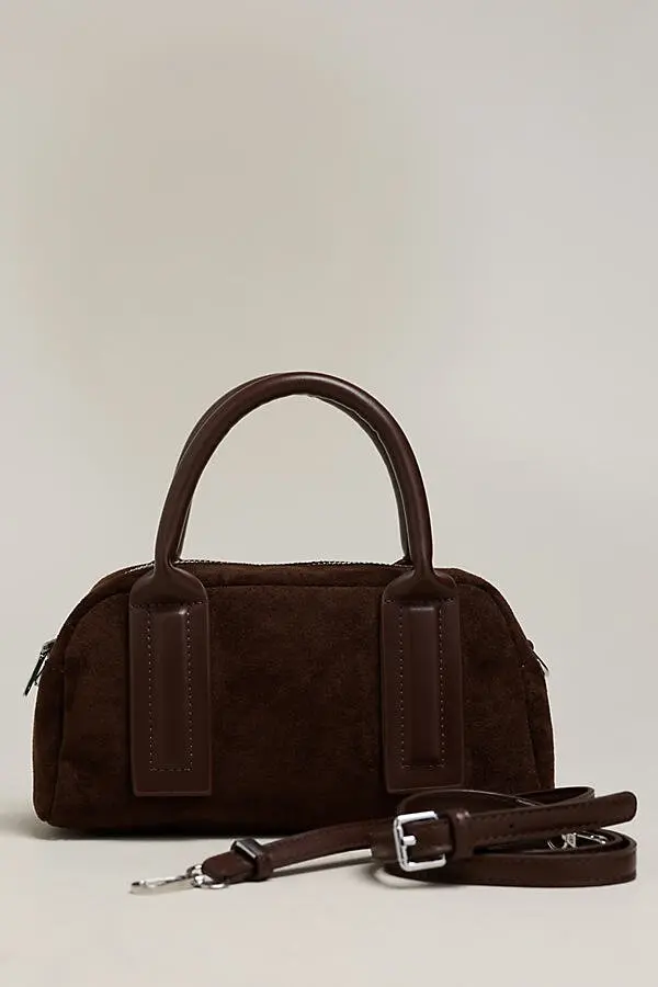 Anthropologie Noya Mi Faux Suede Bag - Chocolate