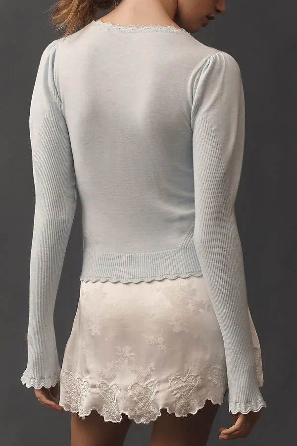 Anthropologie Puff-sleeve Buttondown Top
