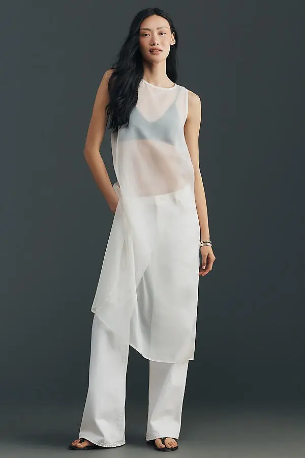 SUNDAY IN BROOKLYN Sheer Maxi Tunic Top
