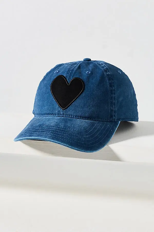 KERRI ROSENTHAL Denim Heart Baseball Cap - Denim-black Den