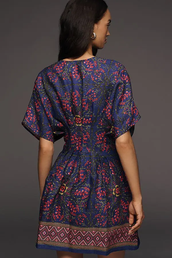 EXQUISE Tobie Linen Mini Shirt Dress - Navy