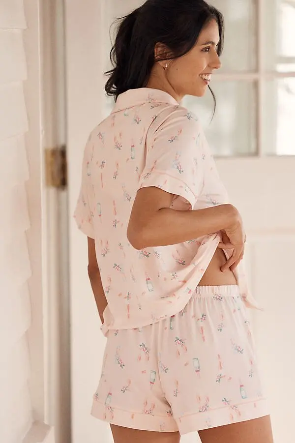 Flora Nikrooz Joy Notch Bridal 2-piece Pajama Set - Pink