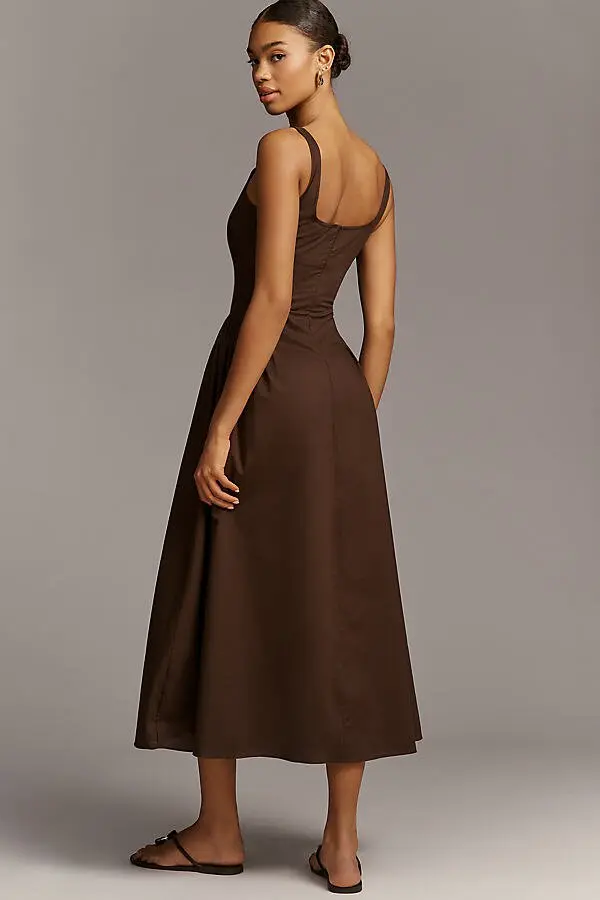 formal women's red dress Espresso Satin Slip Dress – Soros main image 0